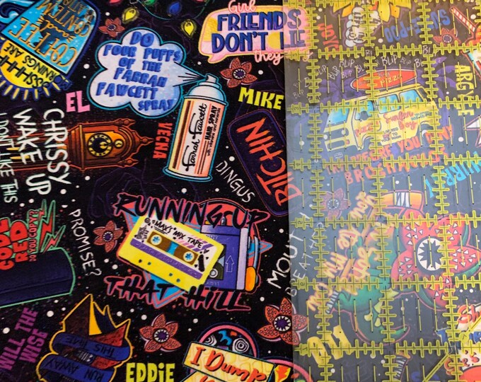 Stranger Things Inspired Stuff Fabric One 56 Wide Yard - Etsy Stranger Things Inspired Stuff Fabric One 56 Wide Yard - Etsy
