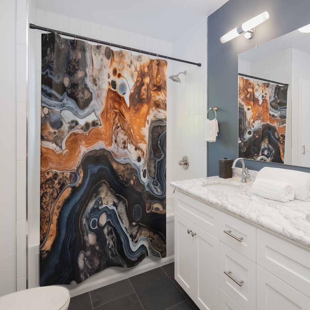Modern Shower Curtain, Abstract Shower Curtains, Abstract Bathroom ...