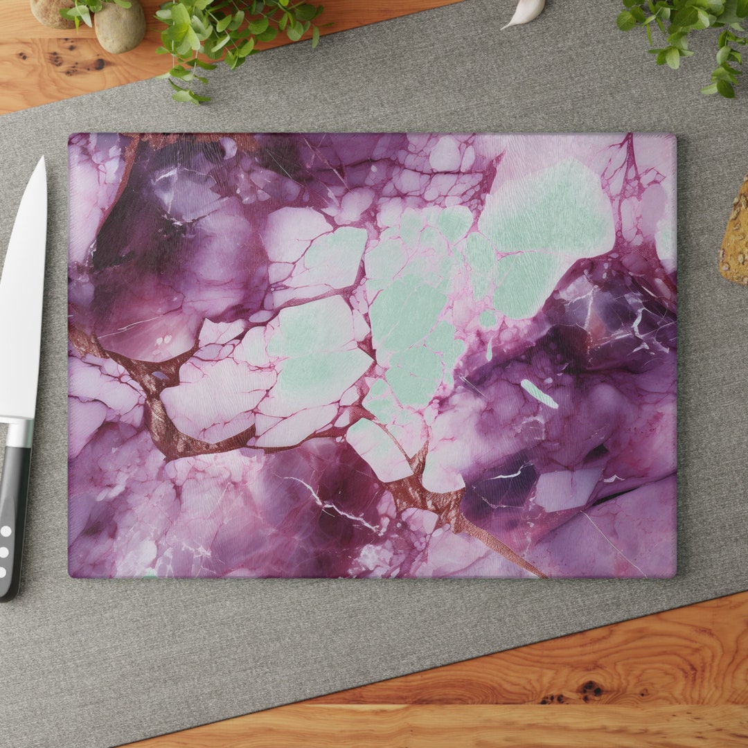 Glass Cutting Board Purple Glass Cutting Board Modern - Etsy