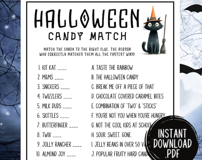 Halloween Candy Match Game, Halloween Trivia, Halloween Party Games ...