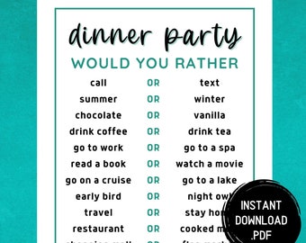 Icebreaker Game, Printable Would You Rather Game, Easy Party Starter ...