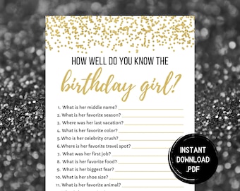 Who Knows the Birthday Girl Best, How Well Do You Know the Birthday ...