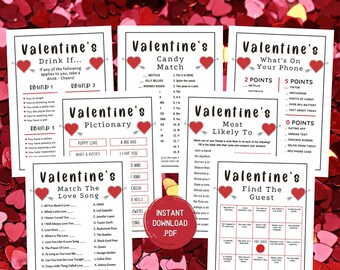 Valentine's Day Games Printable Bundle - Etsy Canada