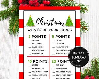 Whats in Your Phone Printable Christmas Holiday Party Game - Etsy
