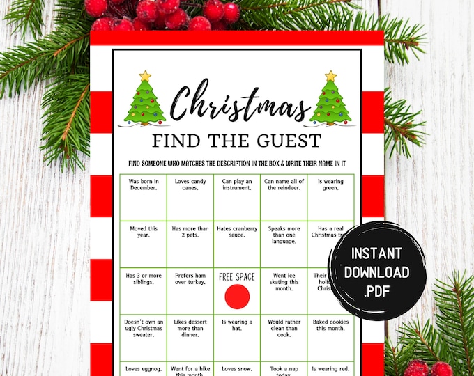 Editable FIND THE Guest, Party Games, Christmas, Games for Adults ...