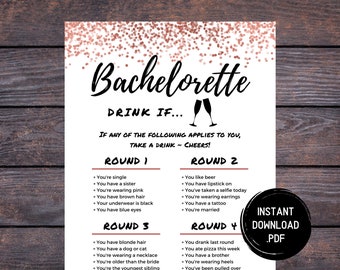 7 Rose Gold Bachelorette Party Games Bundle - Etsy UK