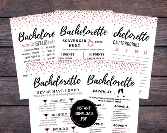 7 Rose Gold Bachelorette Party Games Bundle - Etsy