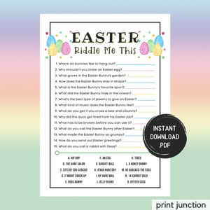 Easter Riddle Me This Trivia Game, Easter Trivia Game, Easter Printable ...