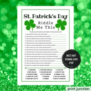 St Patricks Day Riddle Me This Trivia Game, St Patricks Trivia Game ...