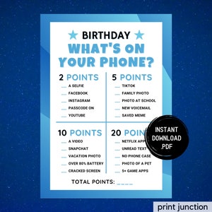 Teen Boy Birthday Game, Whats on Your Phone, Teenager Games, Virtual ...