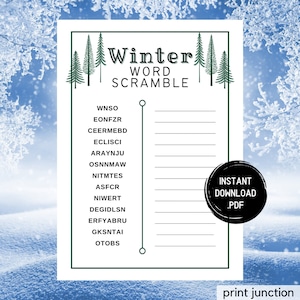 Winter Word Scramble, Printable Winter Games, Wintertime Activities ...
