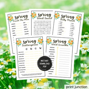 Printable Spring Games, Springtime Games, Spring Party Games, Spring ...