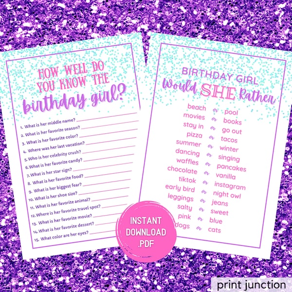 How Well Do You Know the Birthday Girl - Etsy
