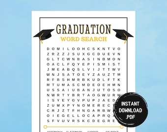 Printable Graduation Party Word Search College High School - Etsy