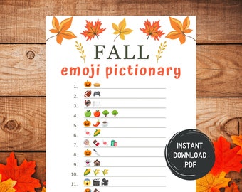 Autumn Emoji Trivia Games Fall Emoji Trivia Games Virtual - Etsy