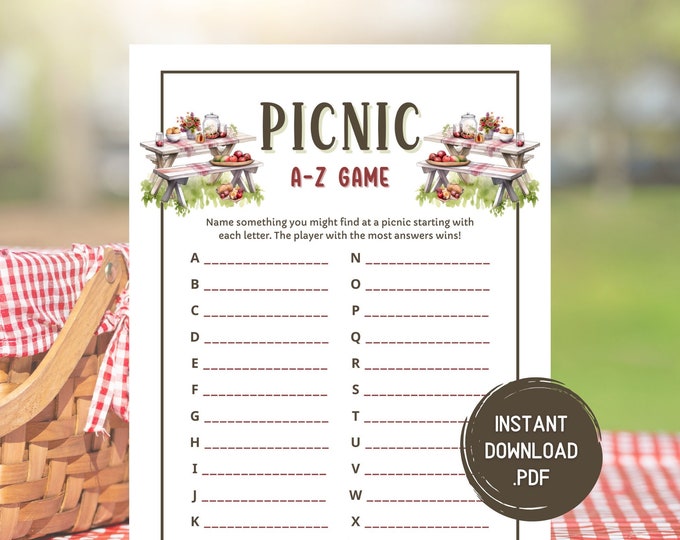 Picnic A-Z Game: Summer Family Reunion Activity (digital Download) - Etsy