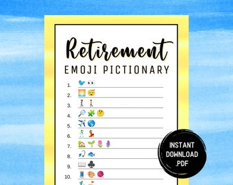 Retirement Emoji Pictionary Game: Fun Party Activity (digital Download ...