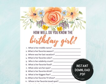 Who Knows the Birthday Girl Best, How Well Do You Know the Birthday ...