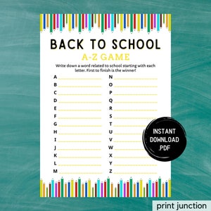 Back to School Game, Scattergories, First Day of School Activities ...