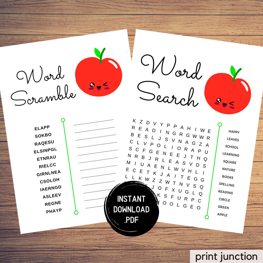 Kids Worksheet - Word Search - Word Scramble - Kids Activities ...