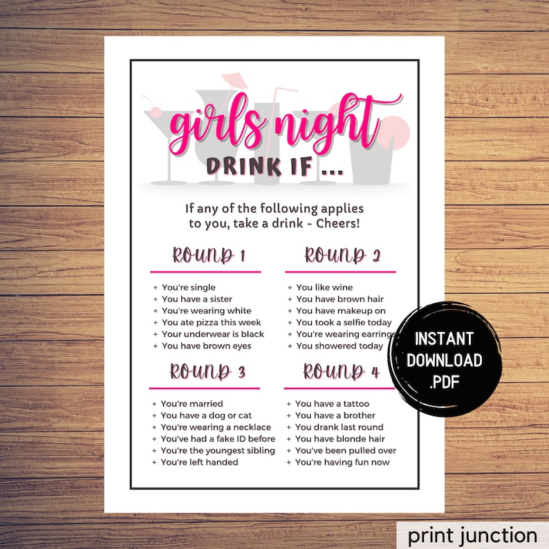 Girls Night Games, Zoom Girls Night, Ladies Night Party Games, Fun ...