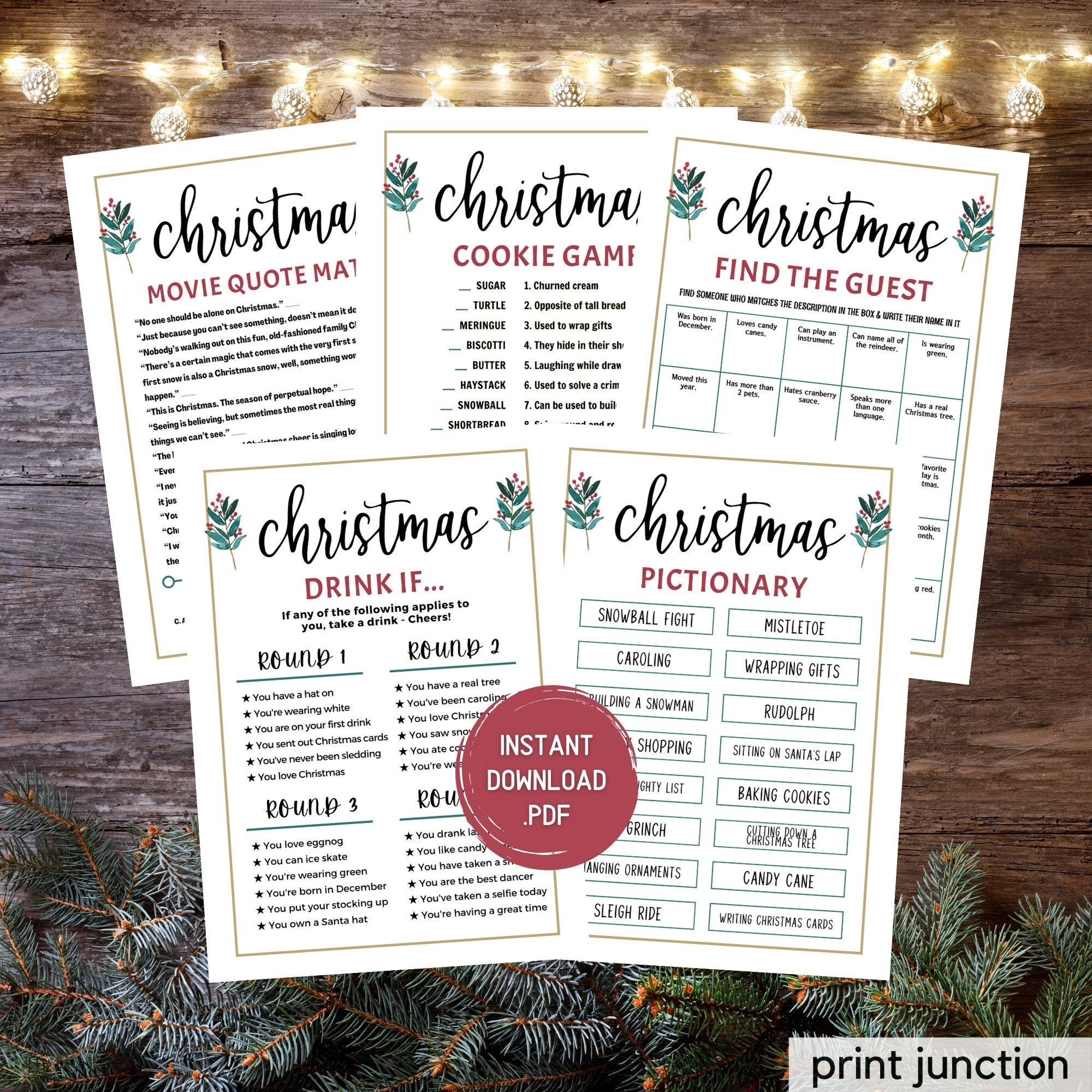 Christmas Party Games, Christmas Pictionary Game, Holiday Party, Xmas ...