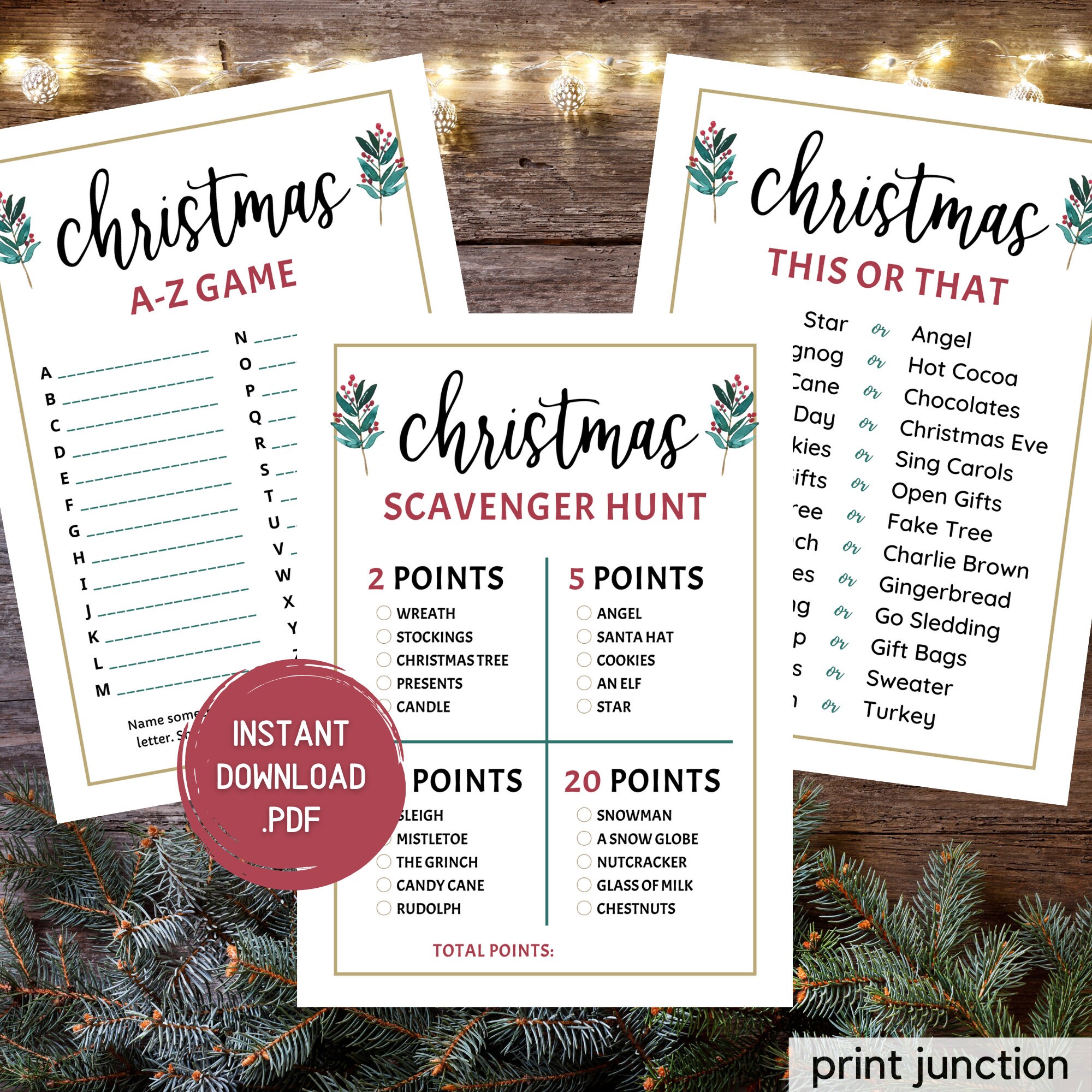 Christmas Trivia Virtual Party Games 10 Christmas Game Pack Printable ...