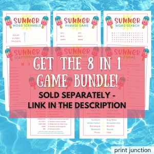 Summer Word Scramble, Summer Games, Summer Fun Games, Summer Party ...
