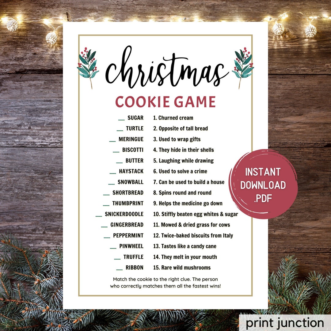 Christmas Cookie Trivia Game, Holiday Party Fun, Christmas Trivia Games ...