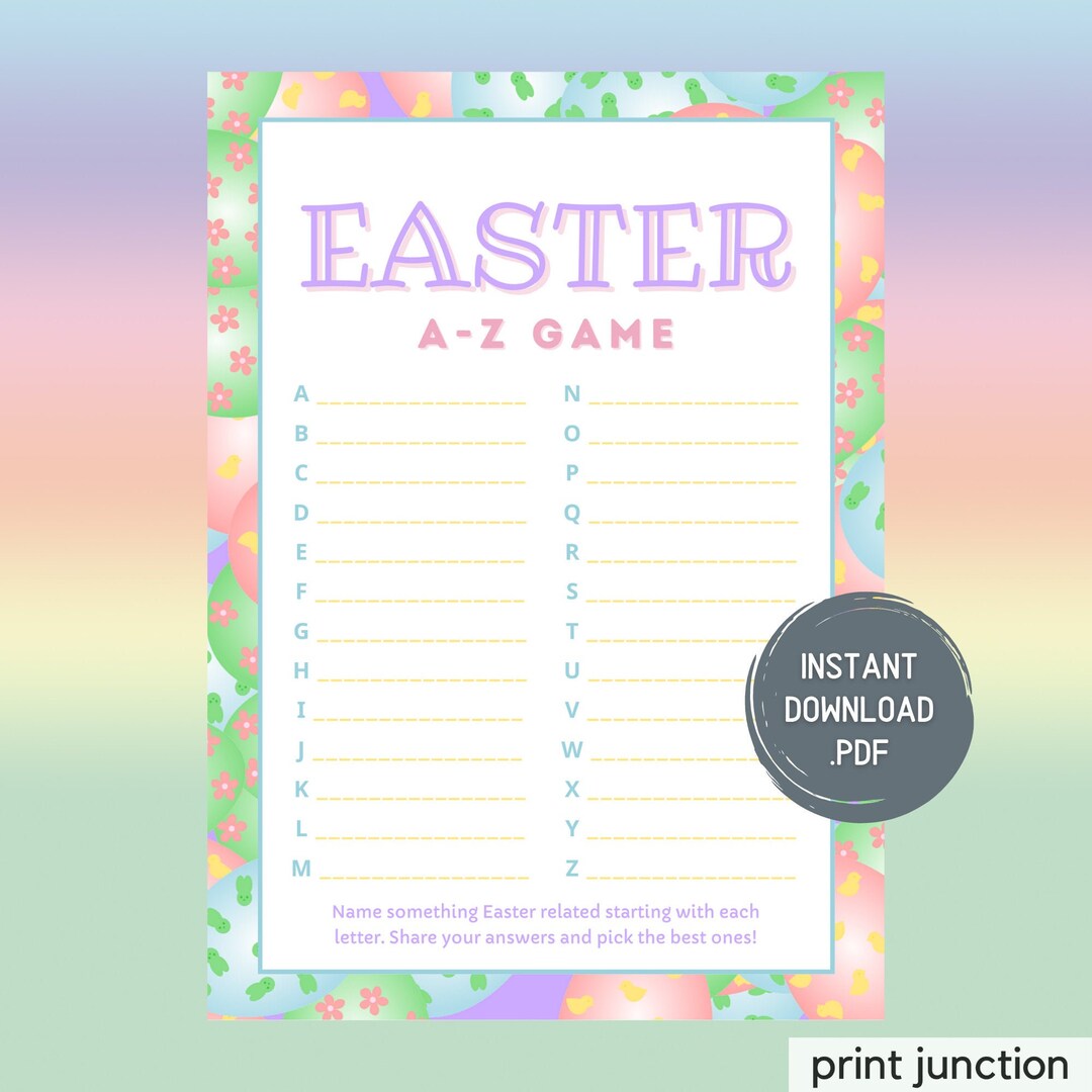 Easter A-Z Game: Printable Spring Activity (instant Download) - Etsy
