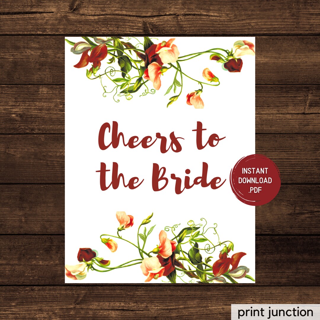 Cheers to the Bride Sign Burgundy Bridal Shower Sign Garden - Etsy