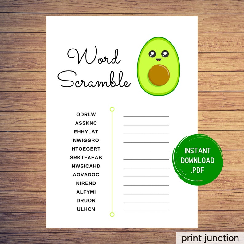 Kids Worksheet Word Search Word Scramble Kids Activities | Etsy