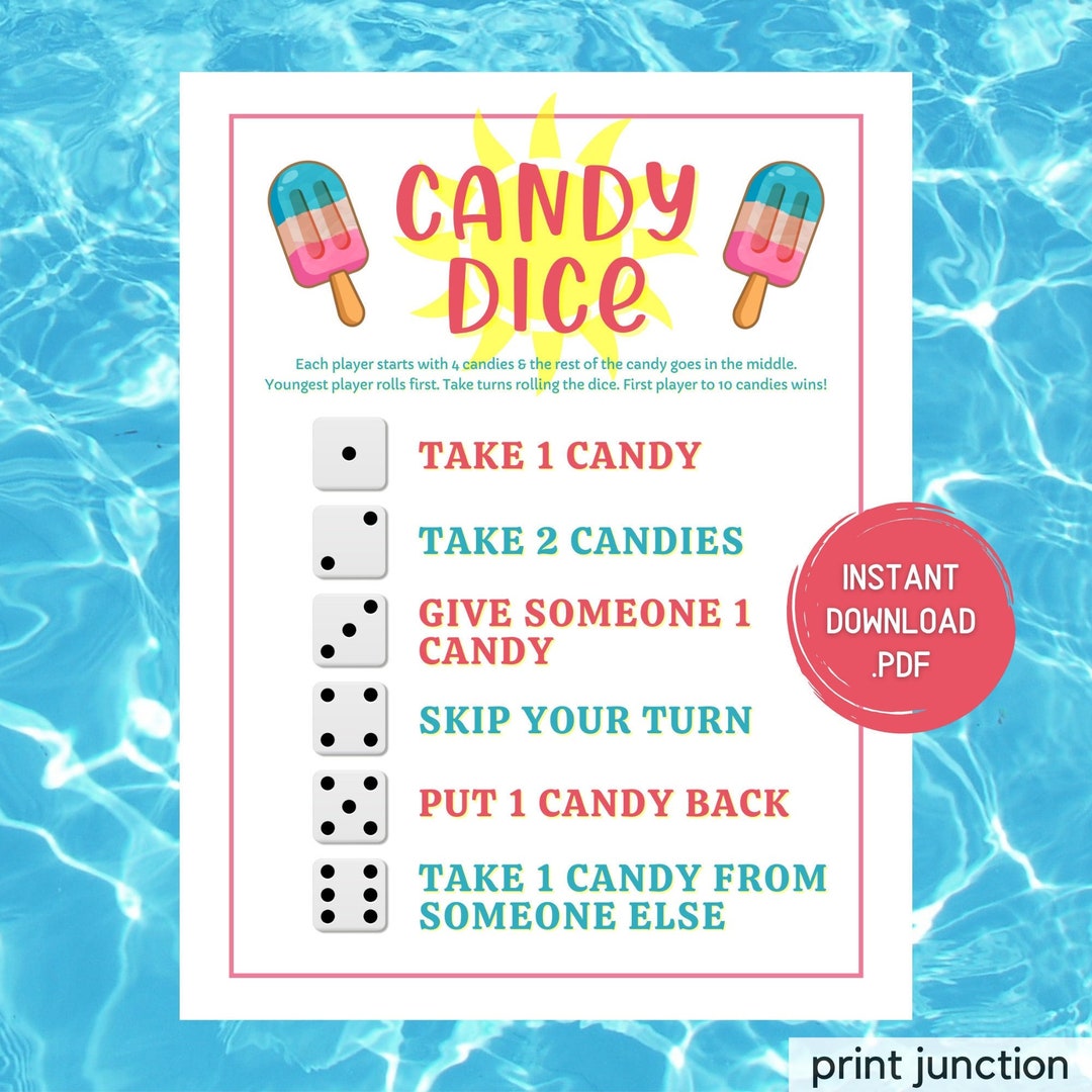 Candy Dice Game, Summer Games, Summer Party Games, Candy Game, Kids ...