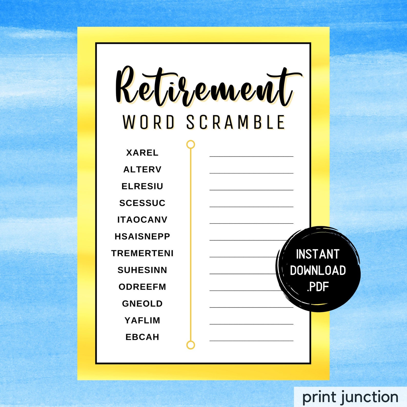 Games For Retirement Retirement Party Games Retirement Word Etsy Games For Retirement Retirement Party Games Retirement Word Etsy