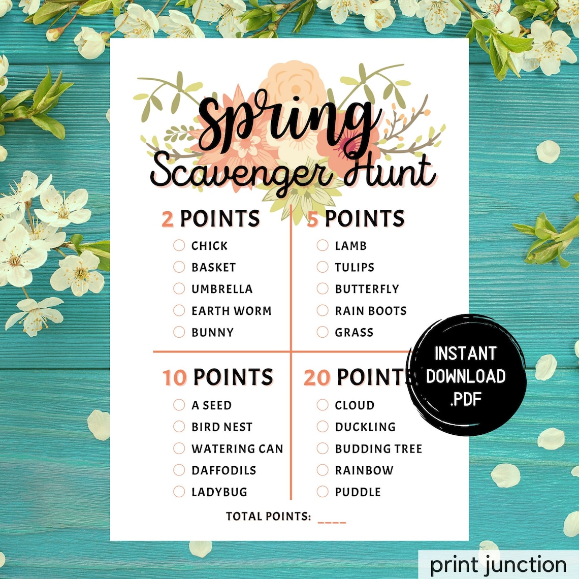 Spring Scavenger Hunt, Printable Spring Games, Springtime Activities ...