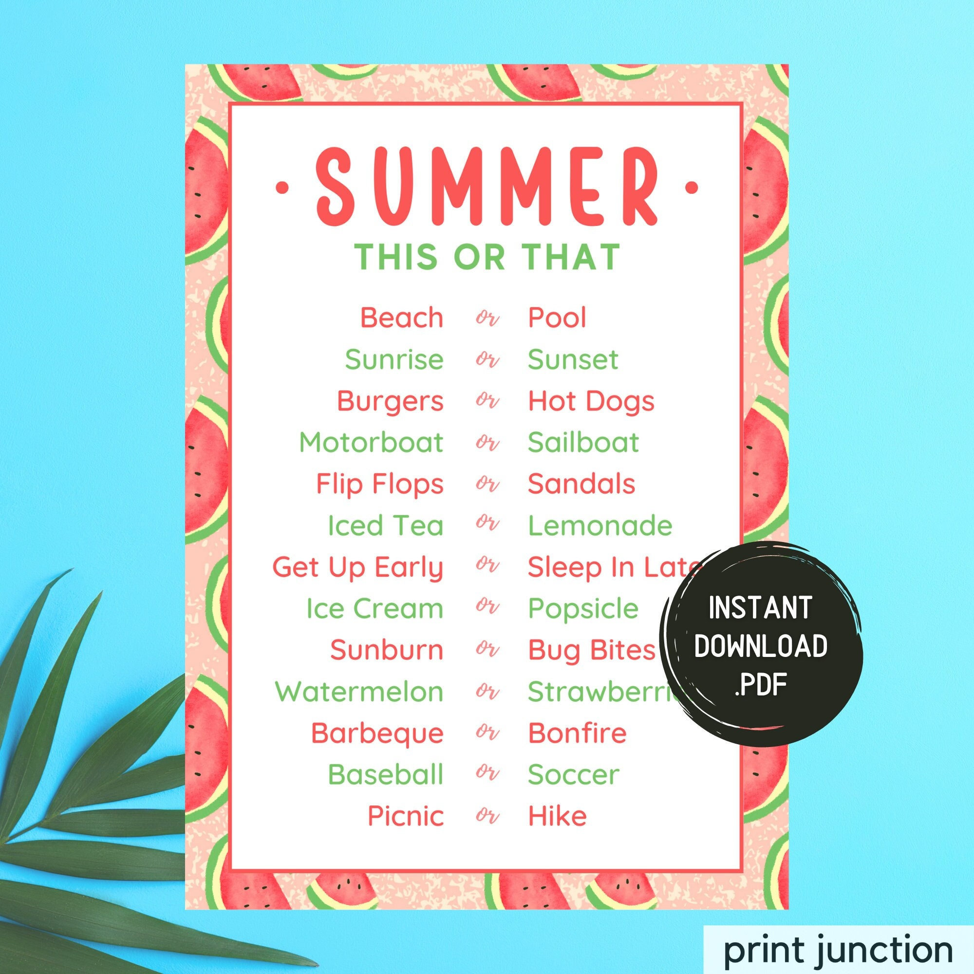 Summer Party Games, This or That, Summer Games, Summer Fun Games ...