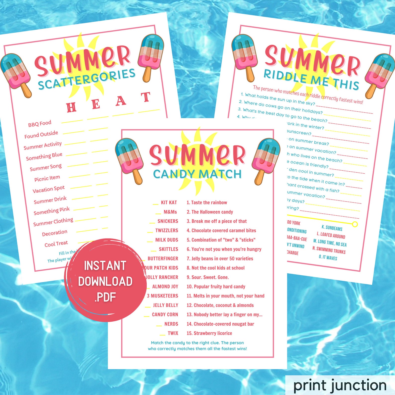 Summer Games Bundle Printable Summer Games Summertime - Etsy