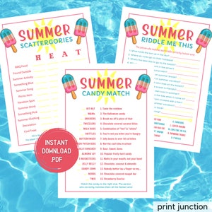Summer Games Bundle, Printable Summer Games, Summertime Activities, Fun ...