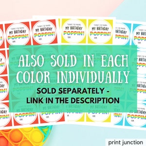 Pop It Birthday Tags, Pop It Favor Tags, Pop It Thank You Tags, Pop It ...