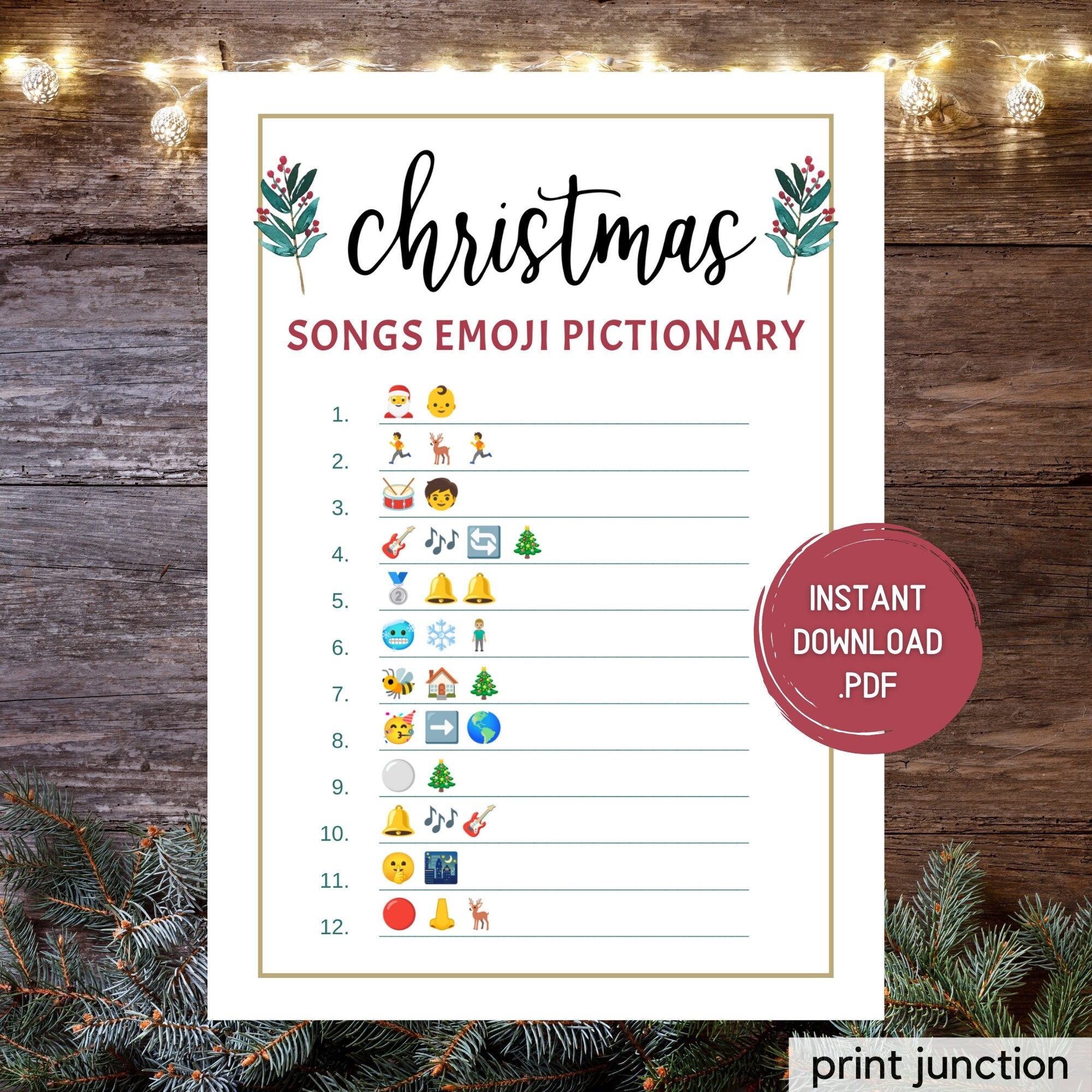 Christmas Songs Emoji Pictionary Game, Xmas Music Emoji Games ...