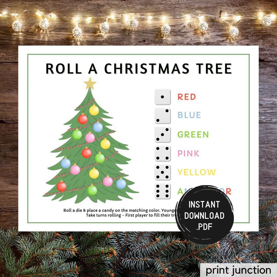 Roll A Tree Dice Christmas Game, Printable Christmas Game, Christmas ...