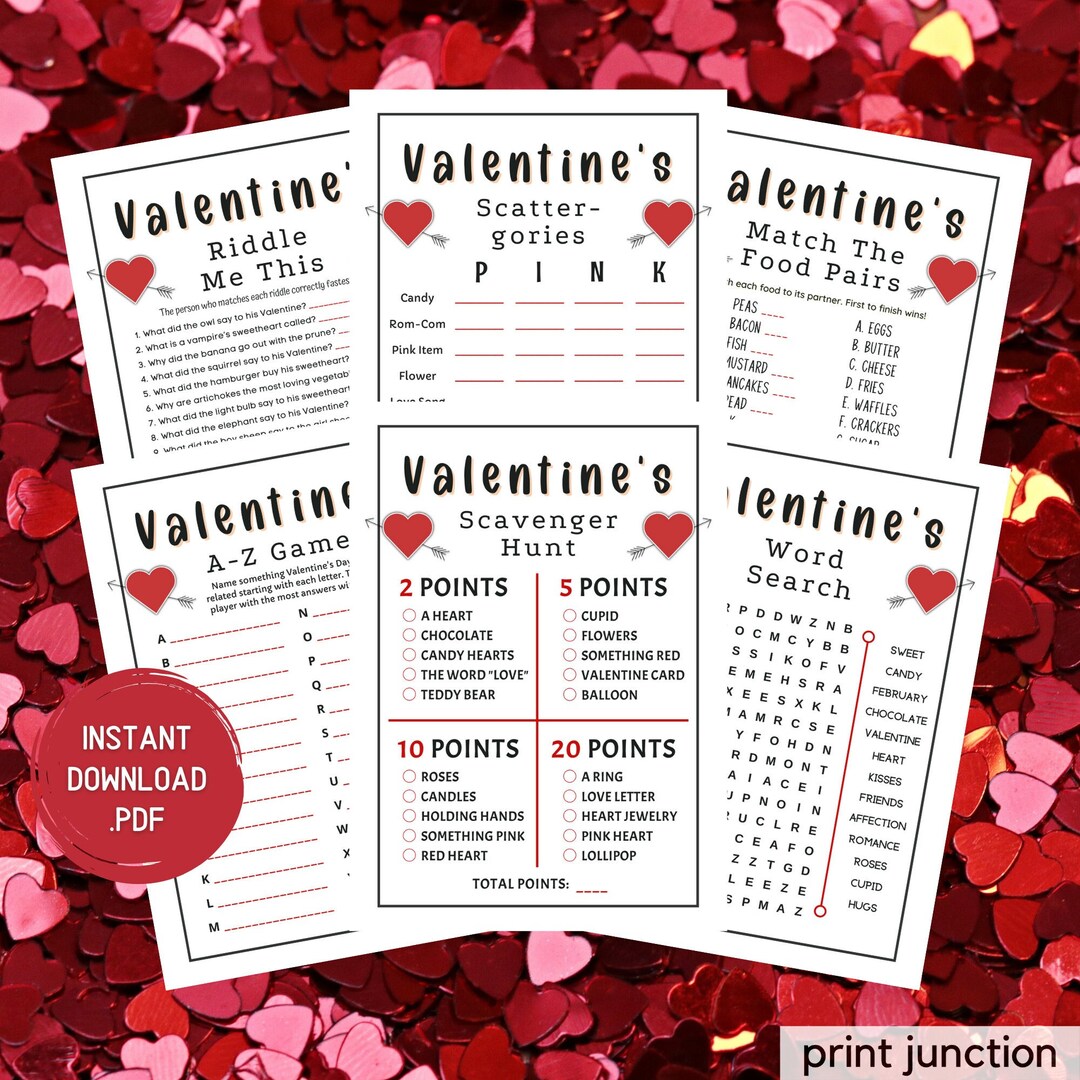 Valentines Games FOR KIDS, Valentines Day Games, Printable Games ...