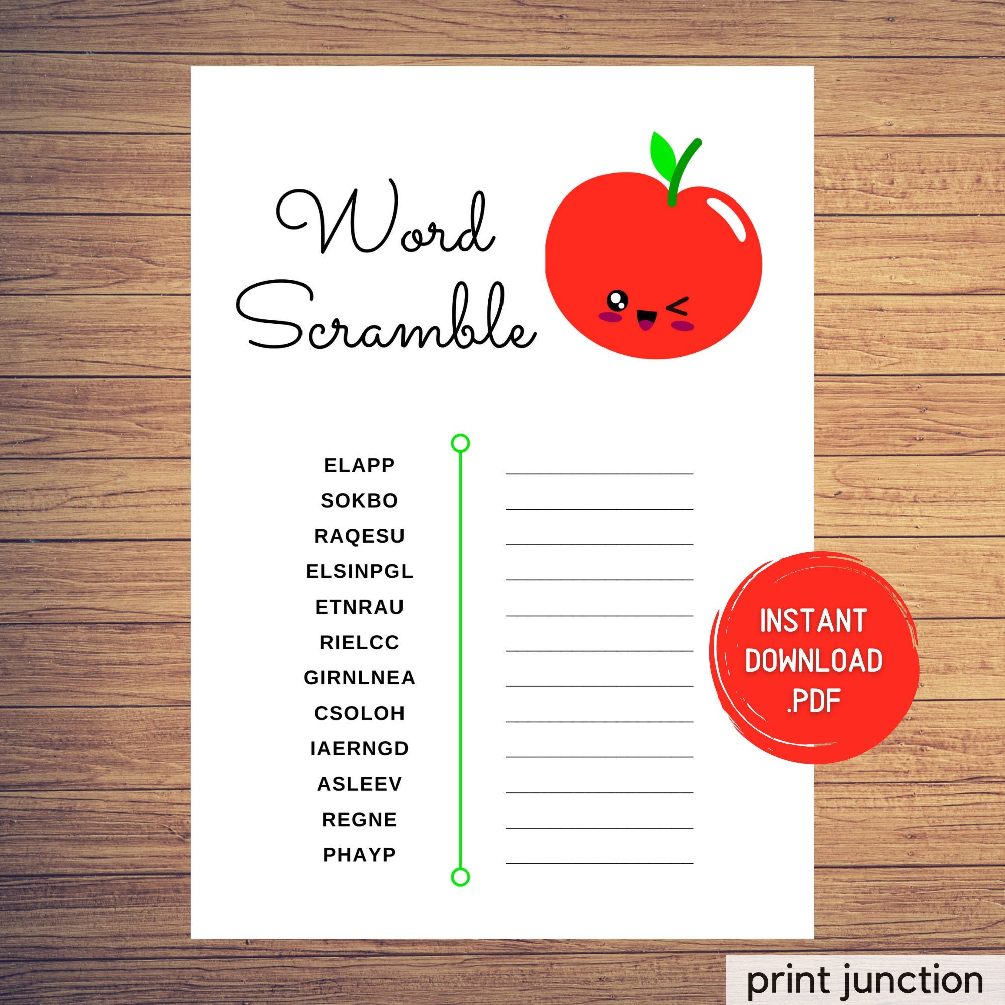 Word Scramble, Kids Worksheet, Word Puzzle, Kids Activities, Printable ...