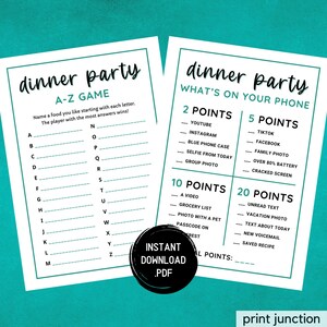 Dinner Party Game Bundle, Printable Dinner Party Games, Dinner Games ...