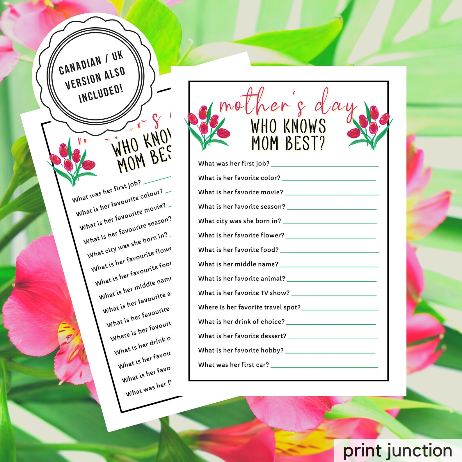 Printable Mothers Day Game, Who Knows Mom Best, How Well Do You Know ...