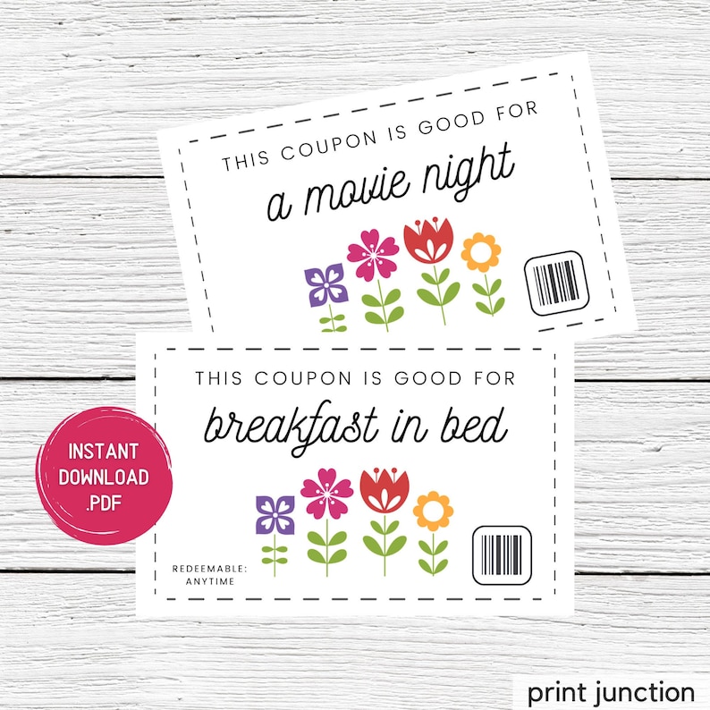 Birthday Coupons for Mom Birthday Gift for Mom Printable - Etsy Canada