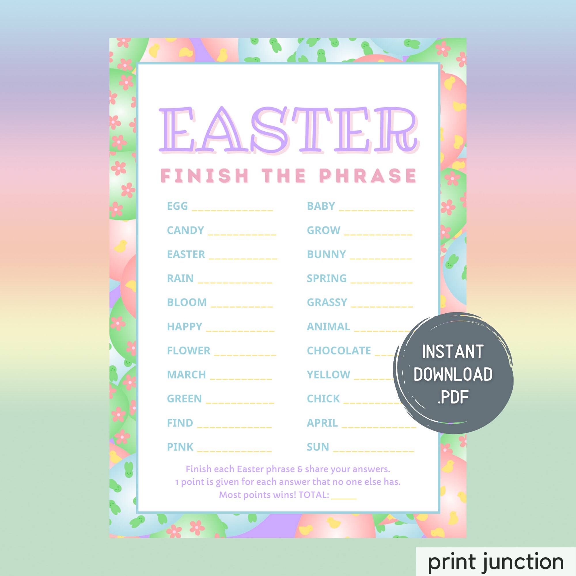 Easter Games Virtual Easter Games Easter Activities For Kids | Etsy