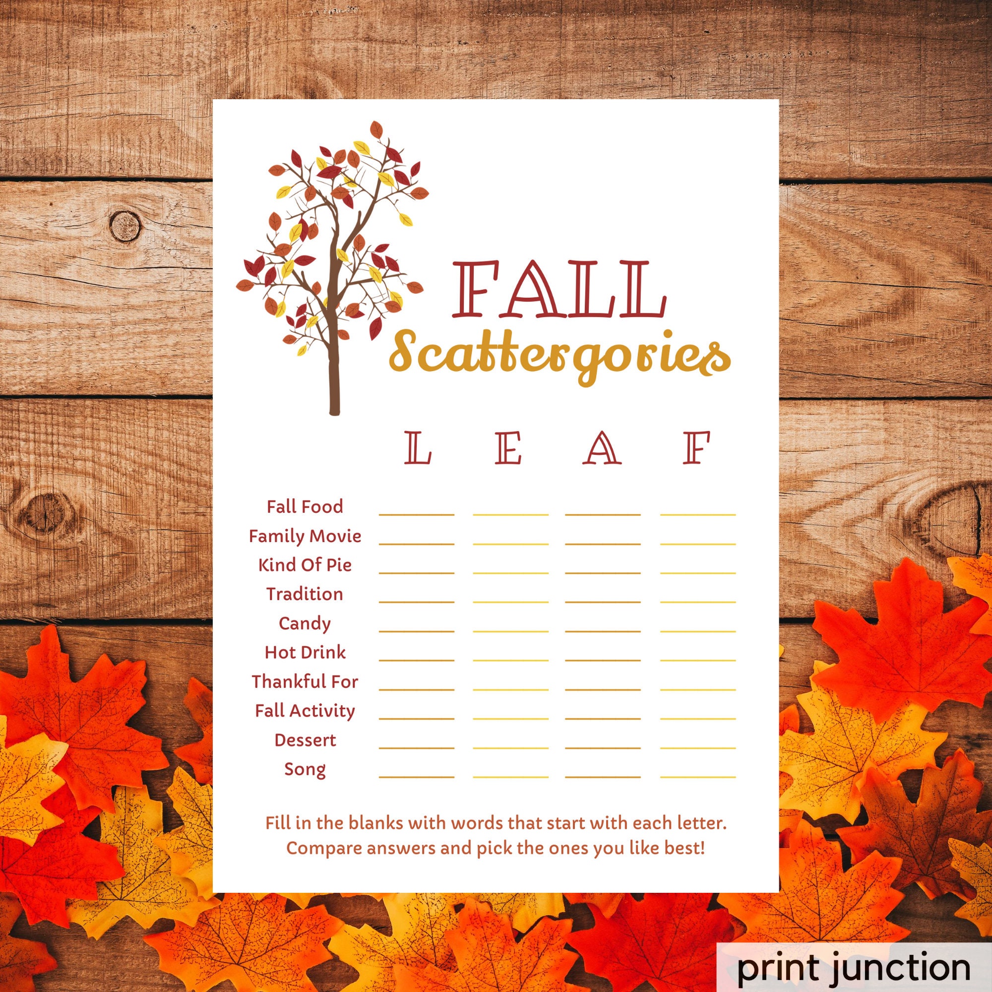 Thanksgiving Games Fall Games Word Games Friendsgiving - Etsy