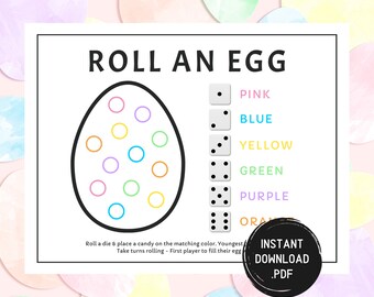 Easter Egg Exchange Dice Game, Printable Easter Games, Easter Egg Dice ...