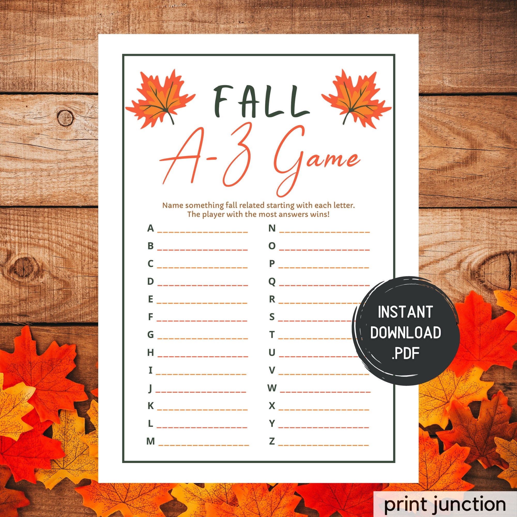 Thanksgiving Games, Thanksgiving Scattergories, Fall Scattergories Game ...